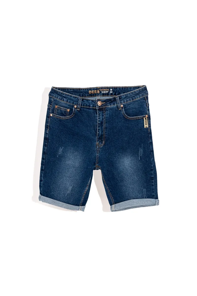 Scratch Effect Denim Shorts - DEES